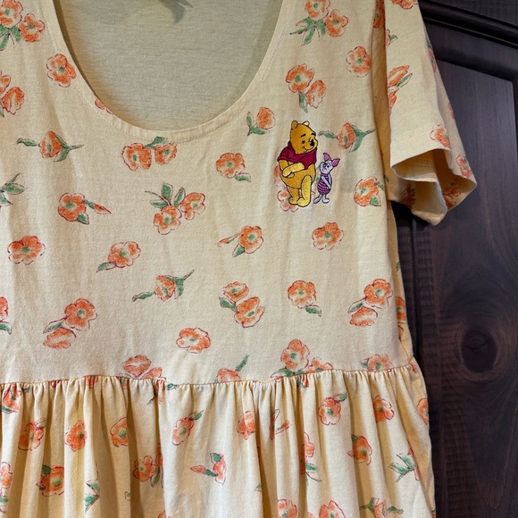 Disney | Dresses | Vintage Disney Winnie The Pooh Floral Dress Yellow ...